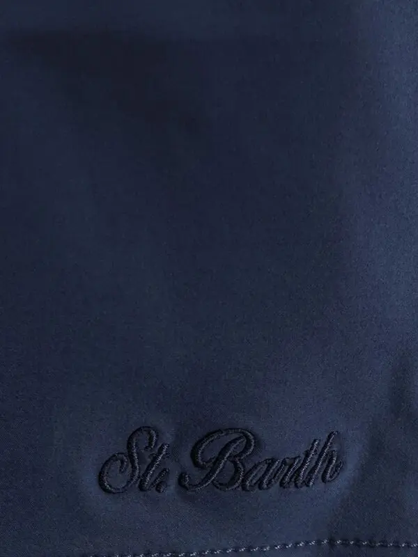 MC2 SAINT BARTH Short Swim Shorts With Elasticated Drawstring Waist - Gnawed Blue