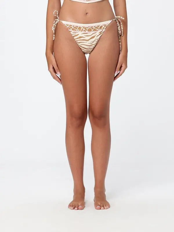 MC2 SAINT BARTH Abstract Wave Print Bikini Bottoms - Beige