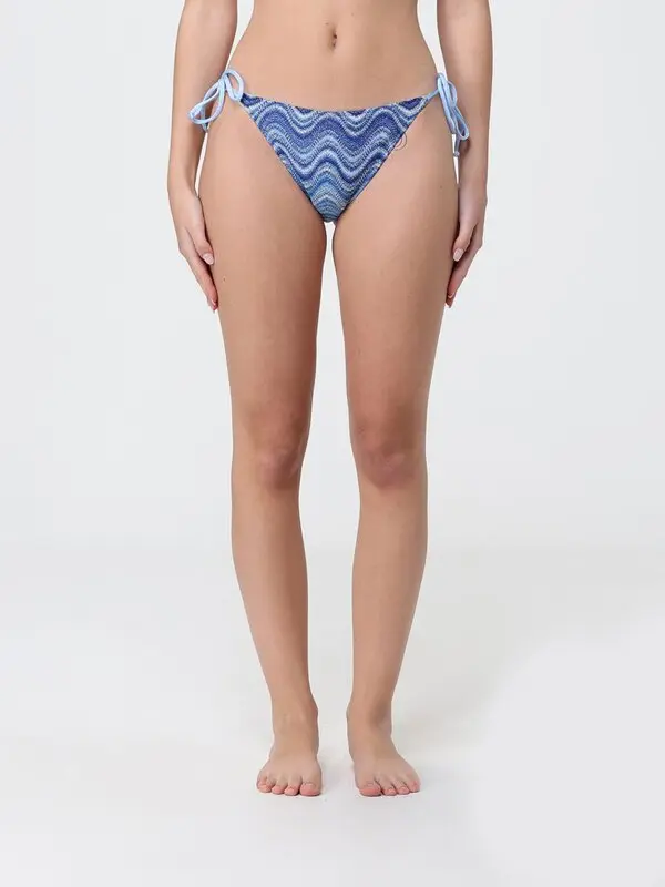 MC2 SAINT BARTH Abstract Wave Print Bikini Bottoms - Gnawed Blue