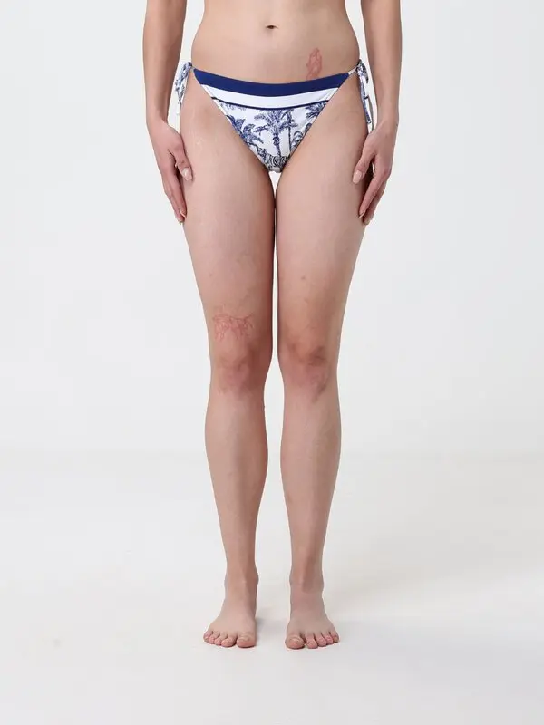 MC2 SAINT BARTH Abstract Wave Print Bikini Bottoms - White