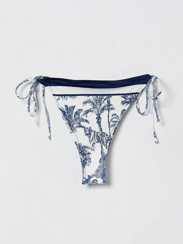 MC2 SAINT BARTH Abstract Wave Print Bikini Bottoms - White