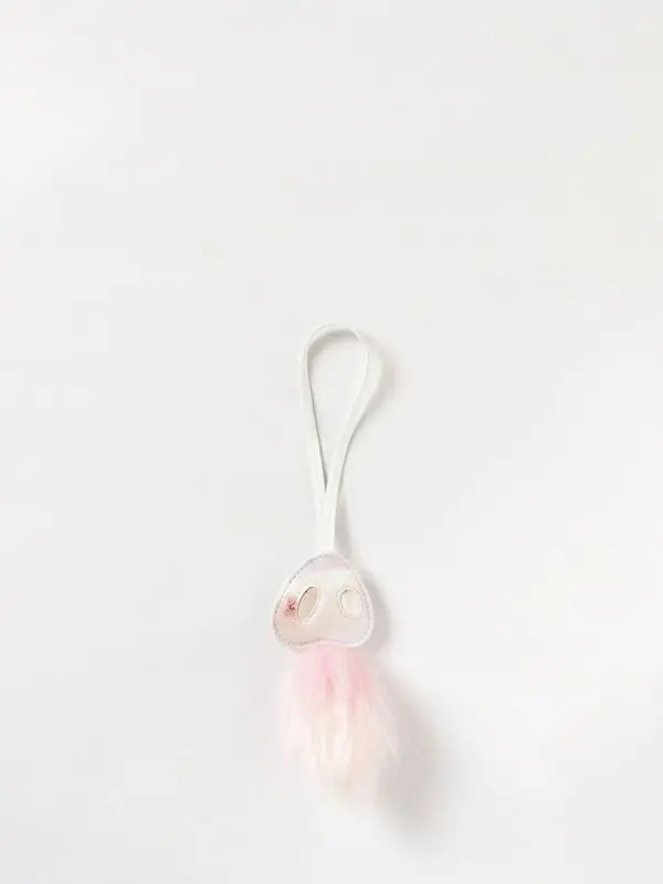 DIESEL® Key Chain With Fur Detail - Pink