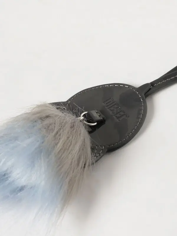 DIESEL® Shark Keychain With Faux Fur Tail - Grey