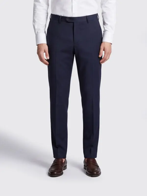 BRIGLIA 1949 Virgin Wool Slim Fit Tailored Trousers - Blue