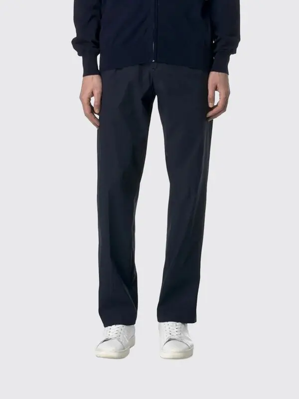 K-WAY Slim Fit Tailored Gabardine Trousers - Blue