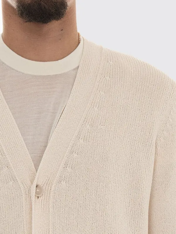 Hugo Cotton Blend Cardigan - Natural