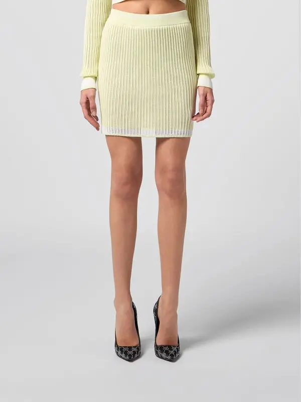 Philipp Plein Ribbed Knit Mini Skirt