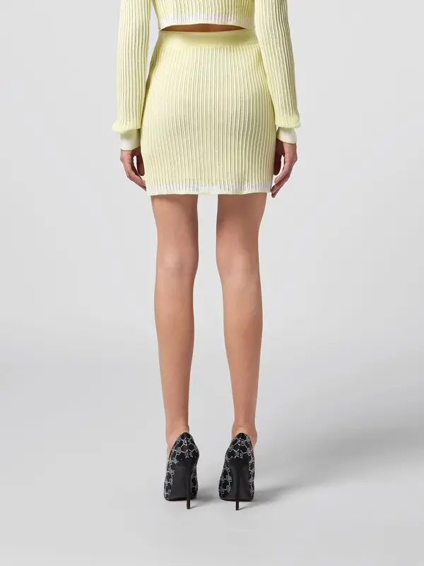 Philipp Plein Ribbed Knit Mini Skirt