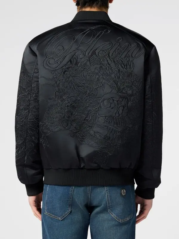 Philipp Plein Embroidered Satin Bomber Jacket