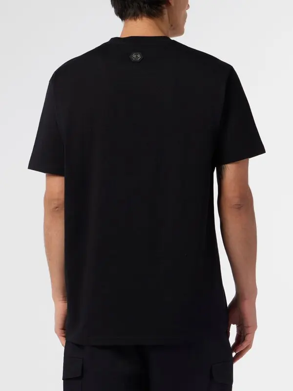Philipp Plein Crew Neck Cotton Jersey T-shirt With Monogram Logo Print