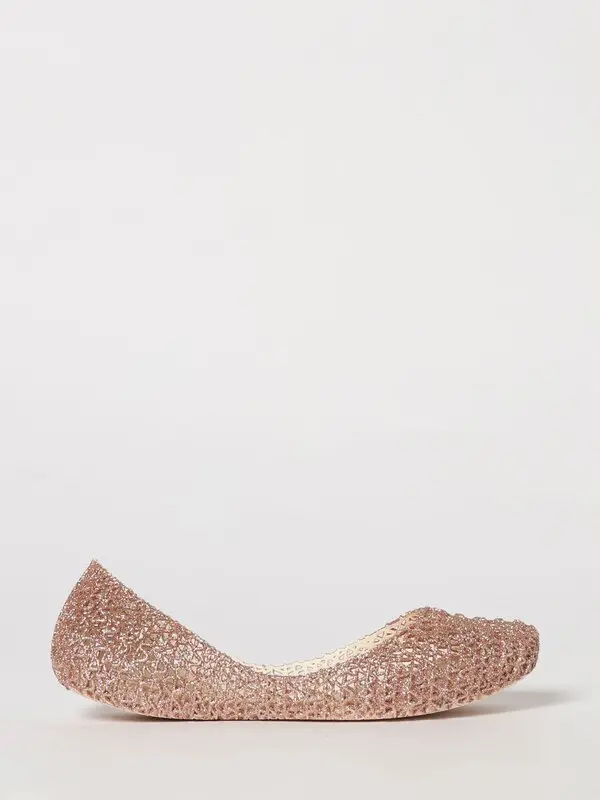 Melissa Campana Perforated Glitter Pvc Ballet Flats - Beige
