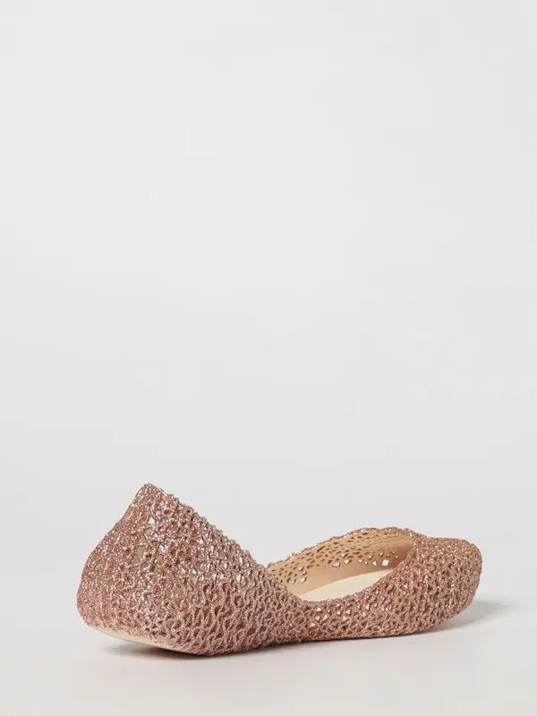 Melissa Campana Perforated Glitter Pvc Ballet Flats - Beige