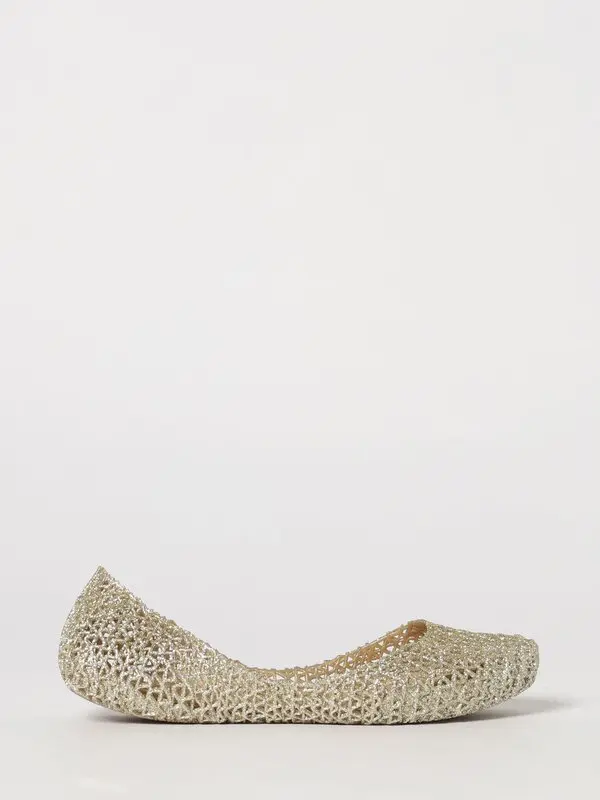 Melissa Campana Perforated Glitter Ballet Flats - Gold