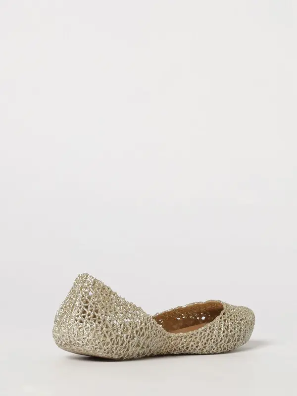 Melissa Campana Perforated Glitter Ballet Flats - Gold