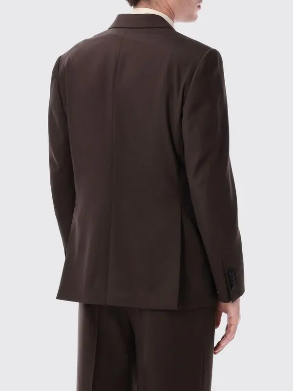 LARDINI Double-breasted Peak Lapel Blazer In Pure Virgin Wool