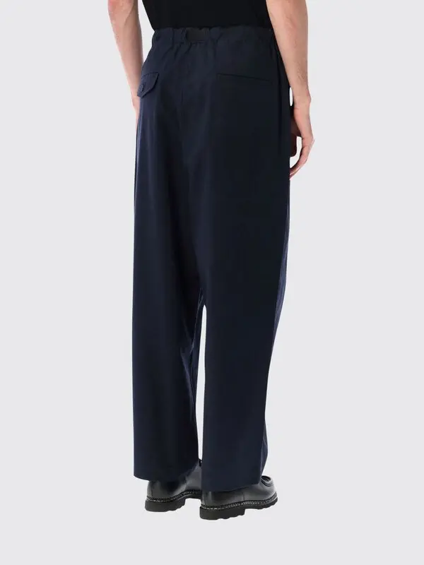 Comme Des Garçons Wide-leg Cotton Trousers With Drawstring Waist - Blue
