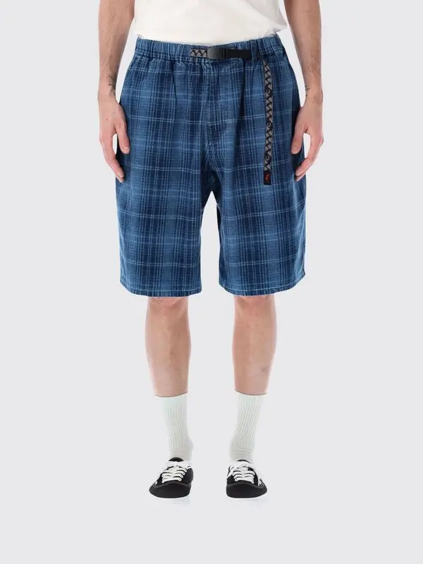 Gramicci Check Cotton Shorts With Elasticated Waistband And Drawstring