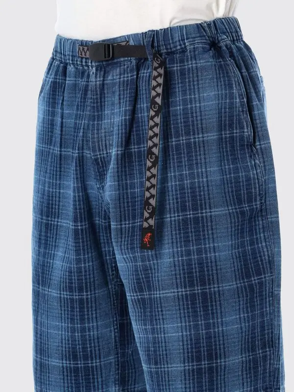 Gramicci Check Cotton Shorts With Elasticated Waistband And Drawstring