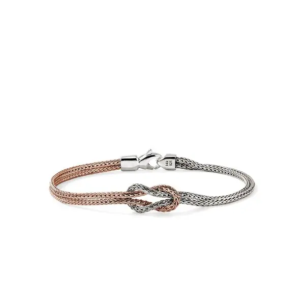 John Hardy Rose Gold And Love Knot Bracelet - Sterling Silver