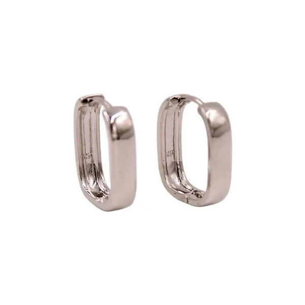 1610ISTANBUL Rhodium-plated Hoop Earrings - Grey