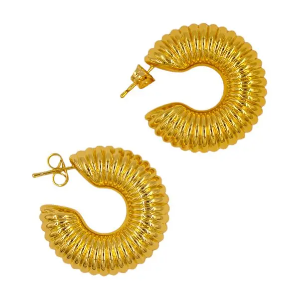 1610ISTANBUL Rhodium-plated Hoop Earrings - Gold