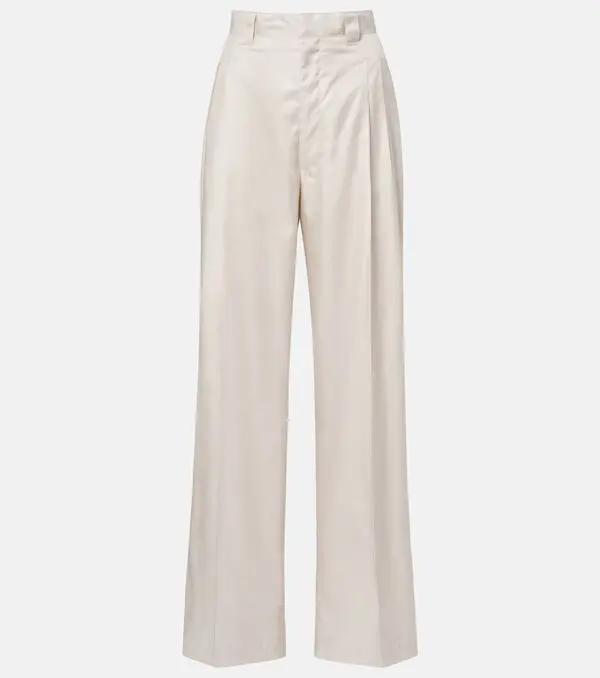 Phoebe Philo Twill Wide-leg Pleated Pants