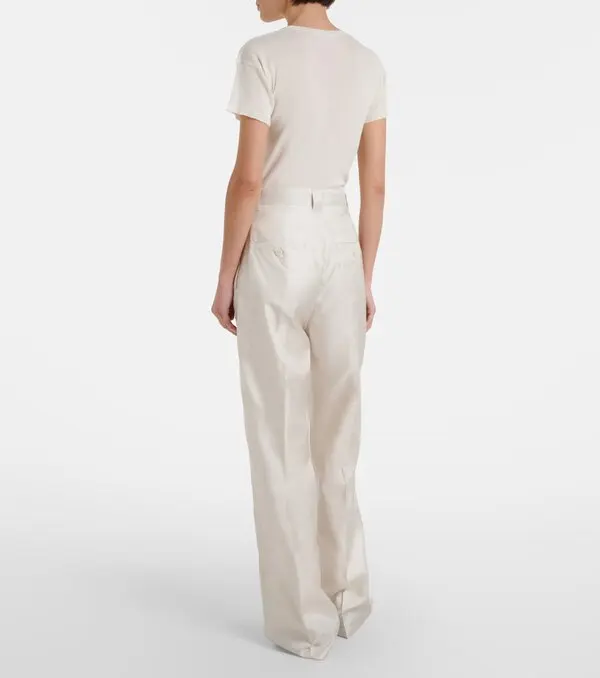 Phoebe Philo Twill Wide-leg Pleated Pants