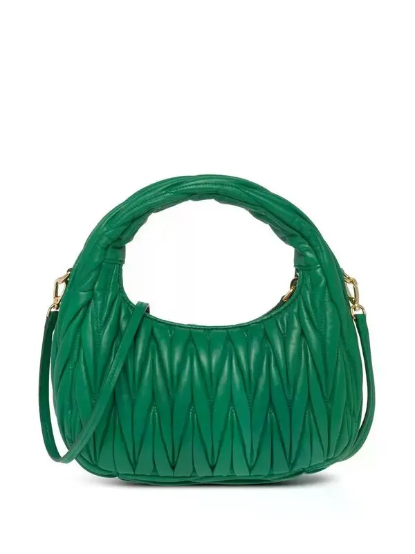 Miu Miu Mini Wander Matelassé Shoulder Bag - Green