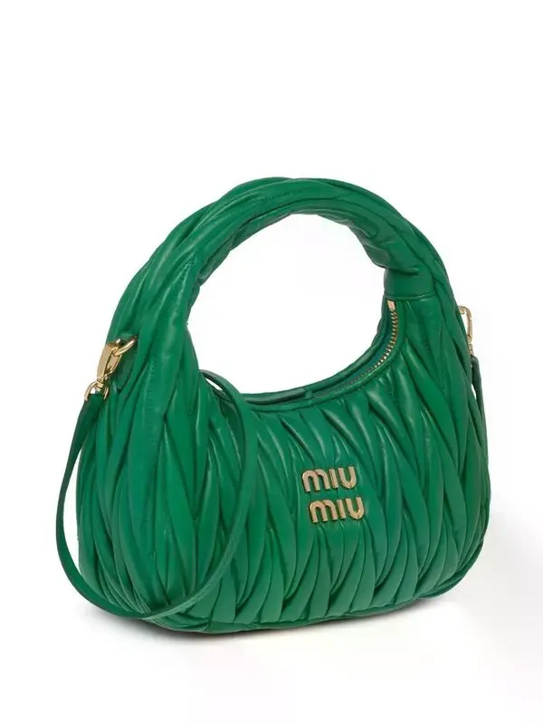 Miu Miu Mini Wander Matelassé Shoulder Bag - Green