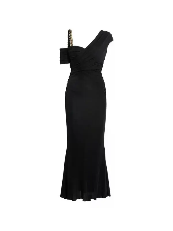 Roberto Cavalli Off-the-shoulder Chain Strap Maxi Dress