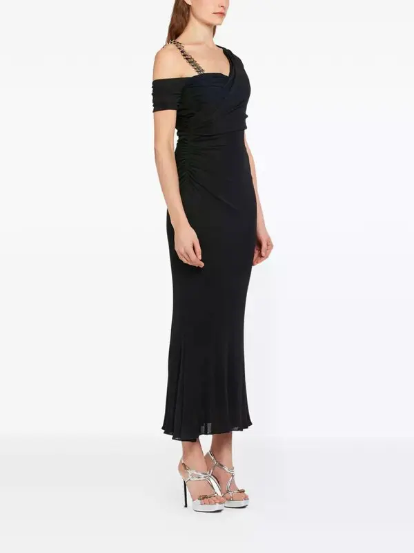 Roberto Cavalli Off-the-shoulder Chain Strap Maxi Dress