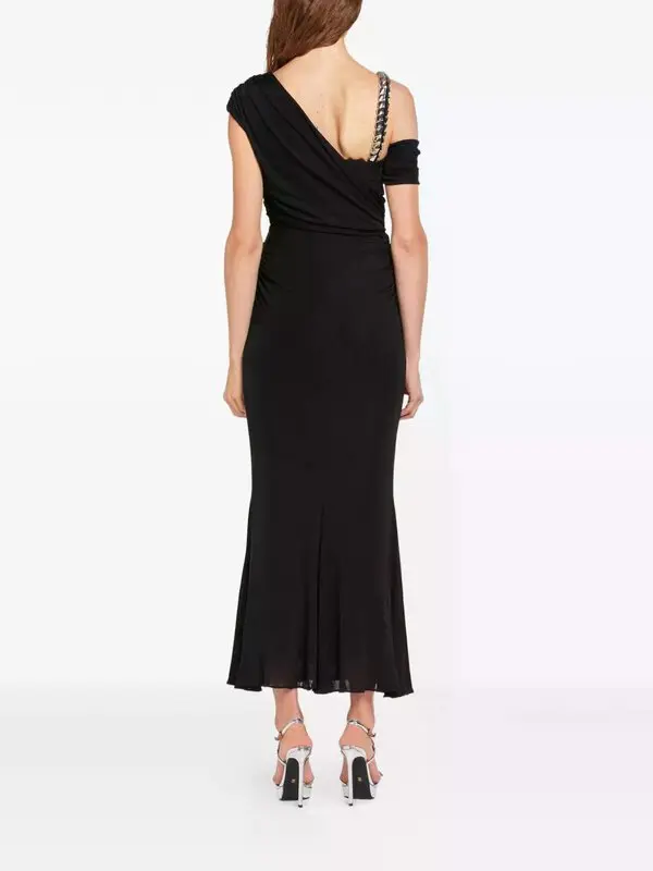 Roberto Cavalli Off-the-shoulder Chain Strap Maxi Dress