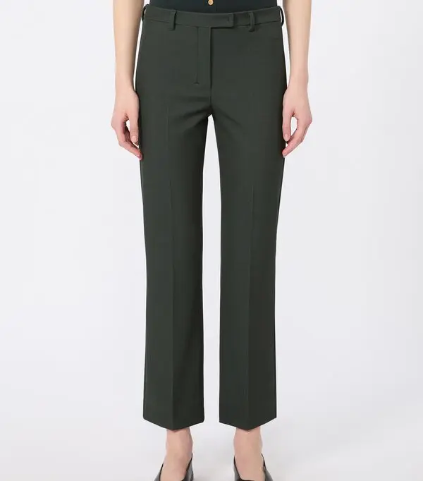Max Mara Cotton-blend Flared Trousers - Green