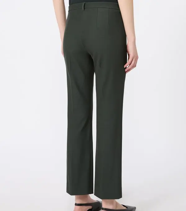Max Mara Cotton-blend Flared Trousers - Green