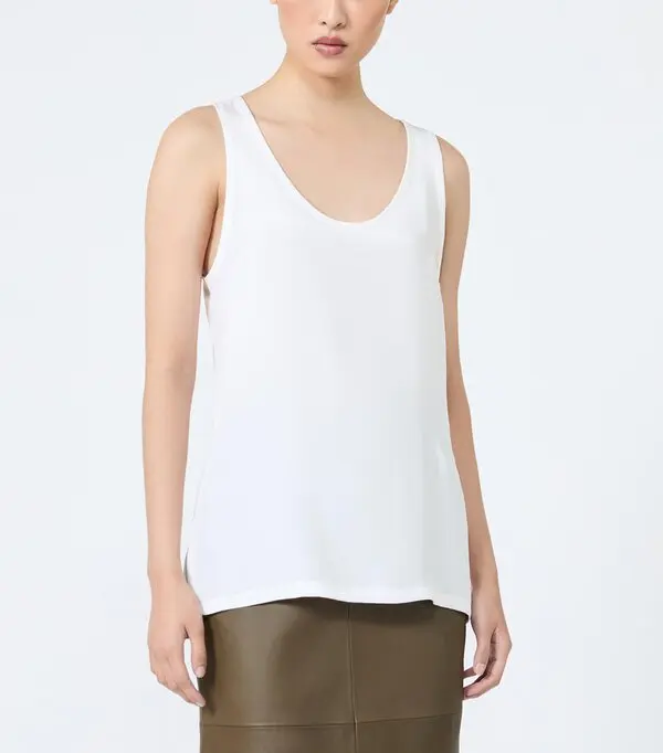 Max Mara Silk Embroidered Tank Top