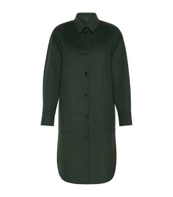 Max Mara Virgin Wool Single-breasted Coat - Green