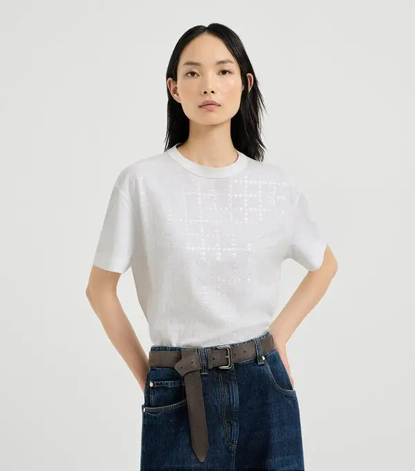 Brunello Cucinelli Cotton Embroidered T-shirt