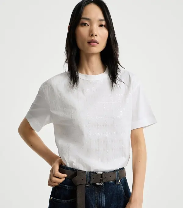 Brunello Cucinelli Cotton Embroidered T-shirt