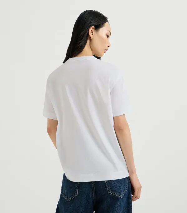 Brunello Cucinelli Cotton Embroidered T-shirt