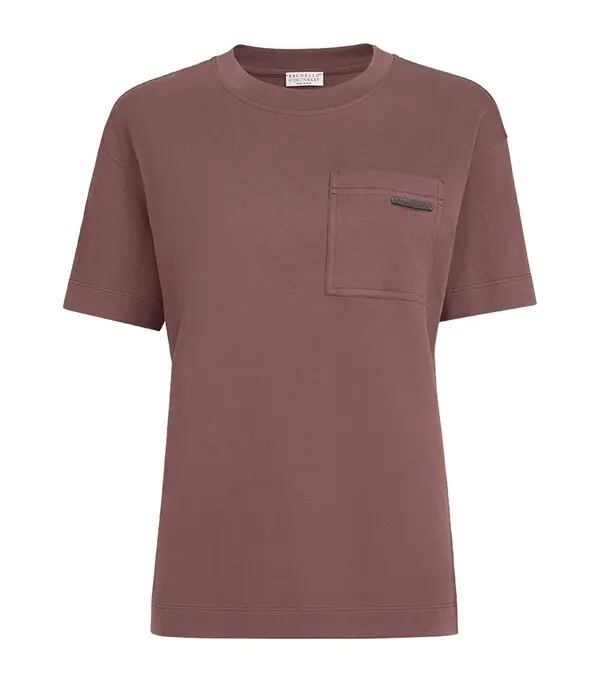 Brunello Cucinelli Cotton Patch Pocket T-shirt - Purple