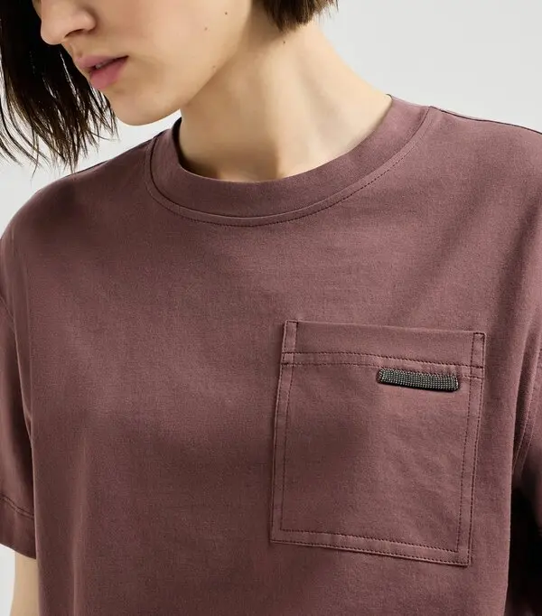 Brunello Cucinelli Cotton Patch Pocket T-shirt - Purple