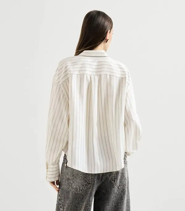 Brunello Cucinelli Silk Stripe Button-up Shirt