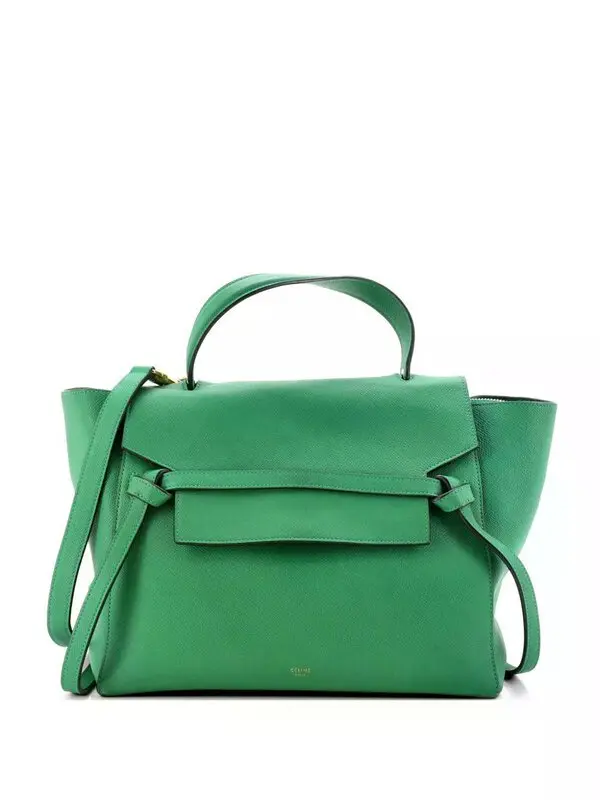 Celine Textured Leather Mini Belt Bag - Green
