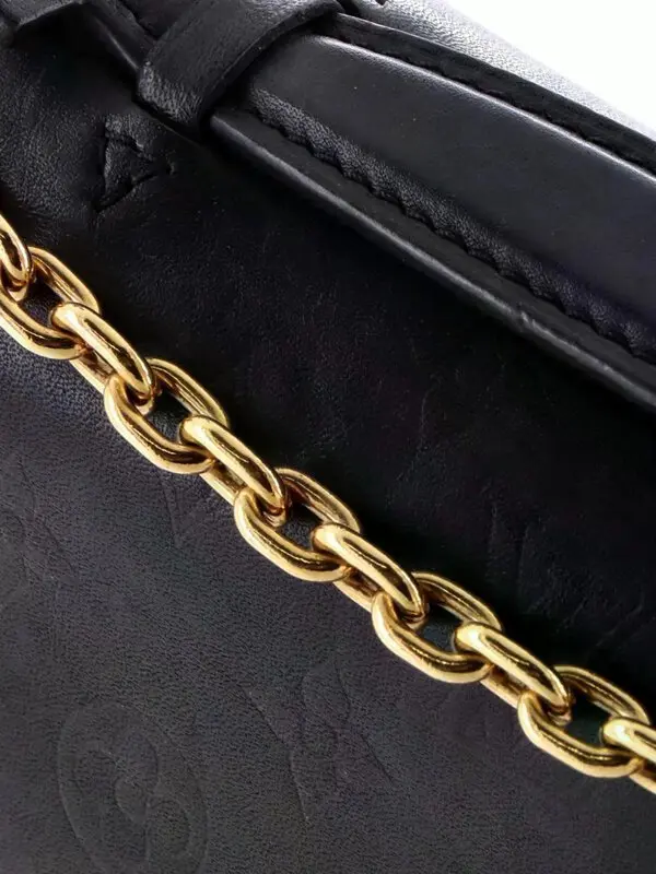 LOUIS VUITTON Monogram Leather Chain Shoulder Bag - Black