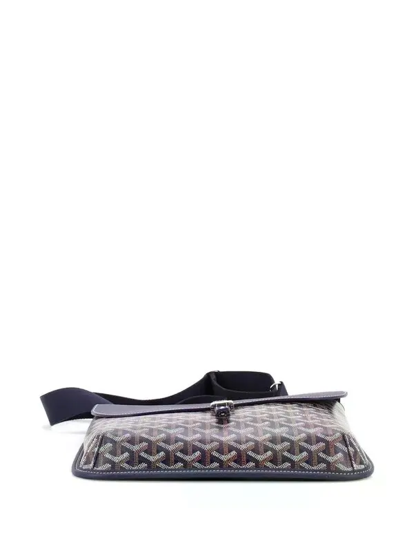Goyard Coursier Messenger Bag In Coated Canvas And Leather - Blue