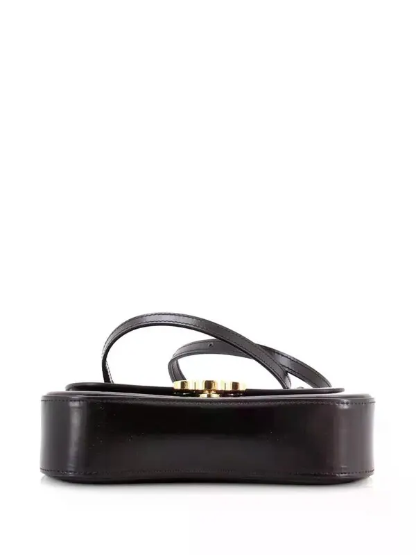 Celine Lola Triomphe Top Handle Bag Leather Teen Satchel - Black