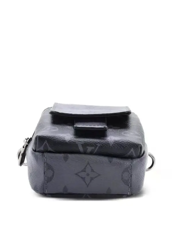 LOUIS VUITTON Double Phone Pouch Nm Reverse Monogram Eclipse Canvas Crossbody Bag