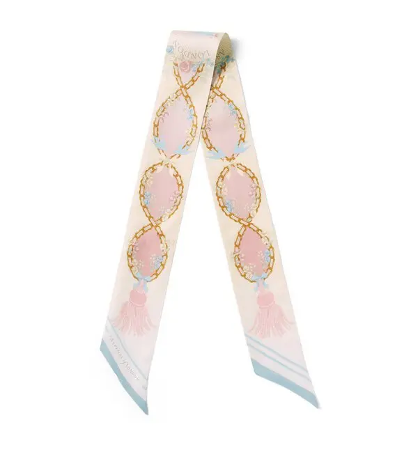 ASPINAL OF LONDON Silk Signature Skinny Scarf - Pink