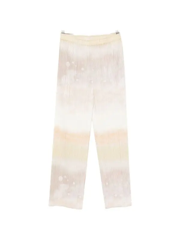 Issey Miyake Pleated Cropped Trousers - Beige