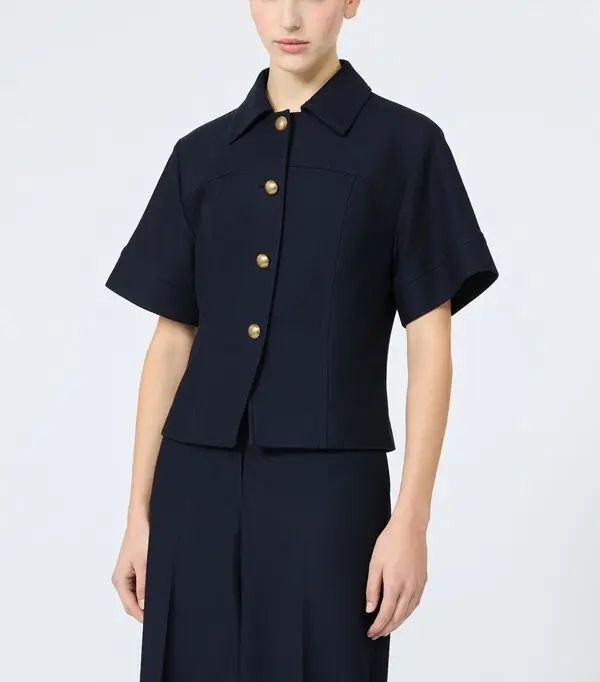 Max Mara Short Sleeve Cotton Jacket - Navy